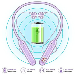 JAKPAK Bluetooth Headphones Neckband for iPhone 13 Pro Max, Wireless Headset Sport 29 Hrs Playtime Noise Cancelling Magnetic Earbuds w/Mic HiFi Stereo Deep Bass Running Headsets for iPhone Samsung