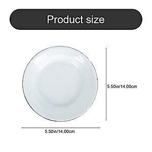 Hemoton 4Pcs Vintage Enamel Plate Fruit Plate Enamel Fruit Platter Vintage Salad Plate Enamel Washing Platter Vintage Enamel Trays Enamelware Serving Platter (14cm/ 5.5inch)