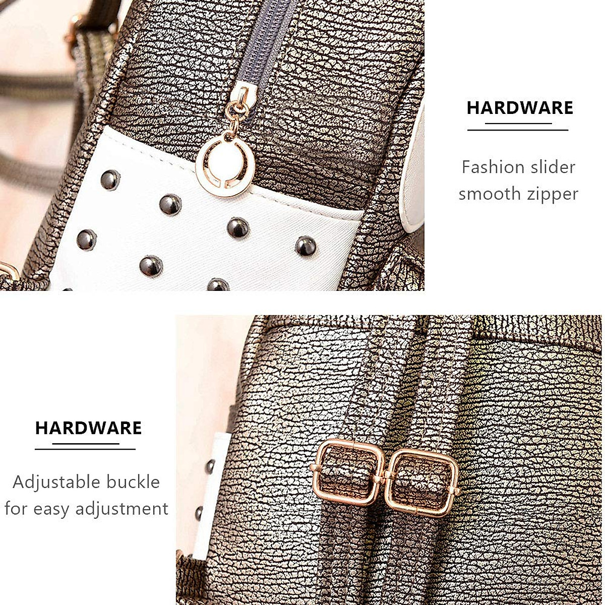 H and N Fashion Cute Panda Backpack for Girls and Boys Leather Small Travel Shoulder/ Book Bag (Black)