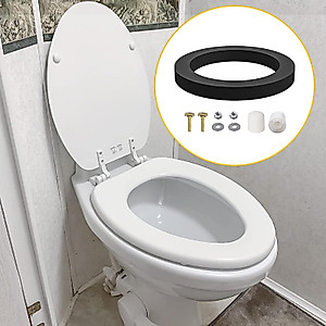 UGSHY 1 PC 385311652 Replace RV Toilet Seal Kit, Mounting Hardware and Seal Compatible for RV Toilet Replacement Seal for RVs, Camper Trailers (Black)