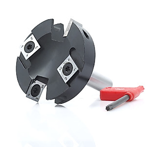 CNC Spoilboard Surfacing Router Bit 1/2 Shank, 2-1/2”Cut Dia, 2+2 Insert Carbide Slab Flattening Router Bits, Planing Bit Wood Planer Bit, for Flycutter/ Slab Leveler/ Rabbeting by Sinoprotools