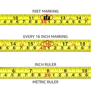 Amazon Basics Tape Measure - 16 Feet, Turquoise