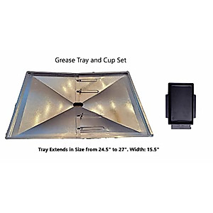 Quickflame Grill Drip Pans Adjustable Grease Tray and Heat Plates Set Fit for DynaGlo, Uniflame, BHG, Backyard Grill Models -(27")