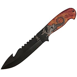 Wartech HBS09GD Buckshot Fantasy Hunting Knife with Dragon Handle, 11"