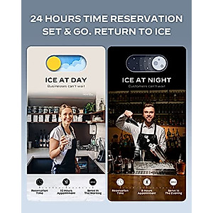 Silonn Commercial Ice Maker Machine, 90LBS/24H with 30lbs Bin, Full Heavy Duty Stainless Steel Construction, Self-Cleaning, Clear Cube for Home Bar, Include Scoop, Connection Hose