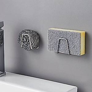 2PCS Kitchen Stainless Steel Sink Sponges Holder Self Adhesive Drain Drying Rack Kitchen Wall Hooks Accessories Storage Organizer