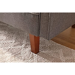 Anwickhomk 72" Convertible Folding Sofa Bed Futon,Modern Linen Fabric Sleeper Loveseat with 2 Pillows & Solid Wood Legs,Small Couch Bed Recliner Sofa for Living Room Apartment Office (Grey)