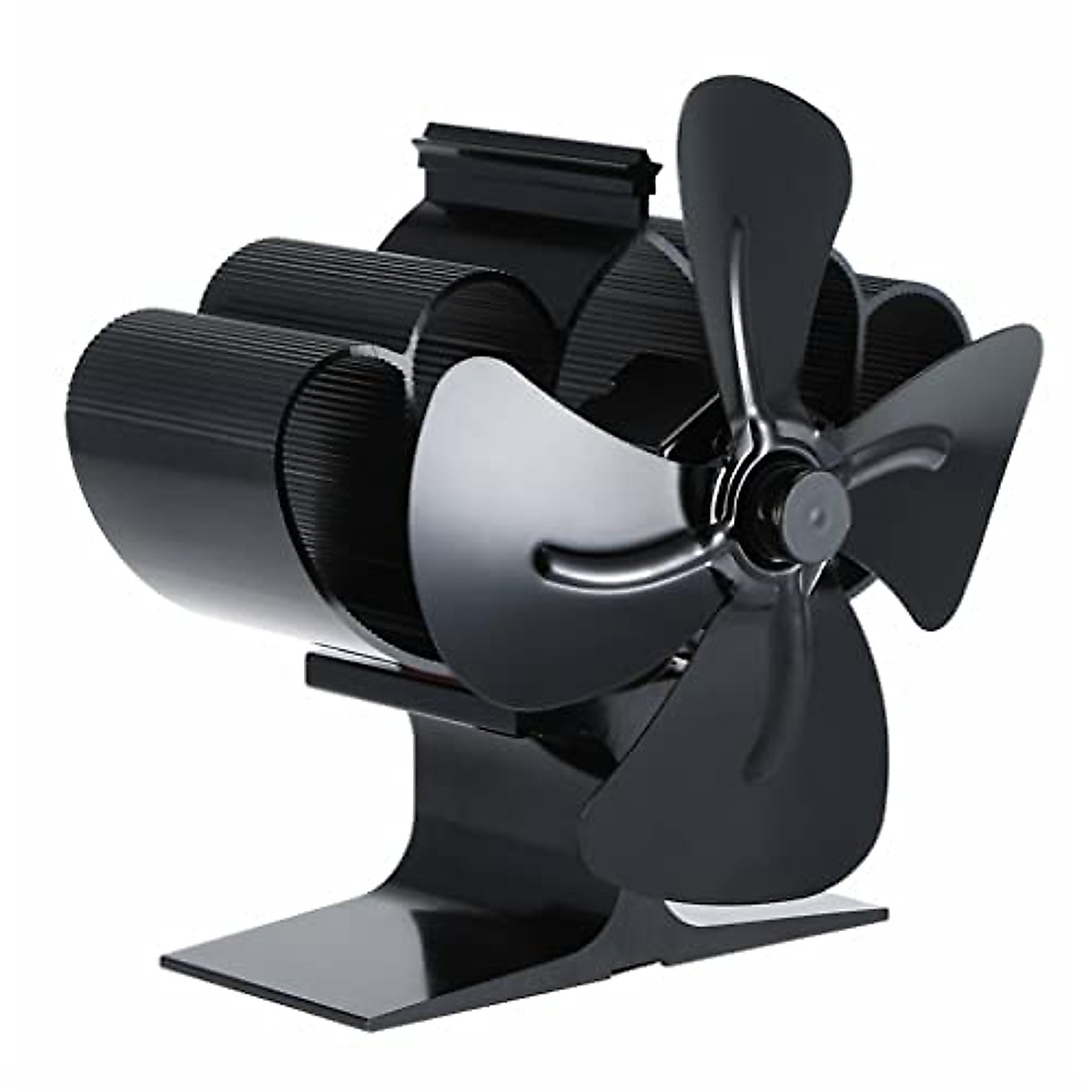 UXZDX CUJUX 4 Blades Stove Fan Heater Small Size Heat Powered Log Wood Burner Quiet Home Fireplace Fan (Color : Black, Size : 180x160x80mm)