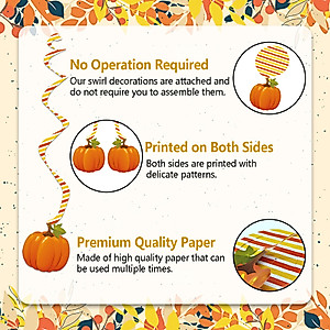 WEEPA 24 Pieces Fall Pumpkin Hanging Swirls Maple Leaves Swirls Decorations Fall Thanksgiving Ceiling Hanging Decorations for Home Autumn Thanksgiving Harvest Decor Party Supplies (Maple)