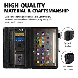 Case for All-New Fire HD 10 & Fire HD 10 Plus Tablet (10.1", 11th Generation, 2021 Release), Slim Folio Stand Soft Protective Cover with Smart Auto Wake/Sleep, Skull Flower + Coasters