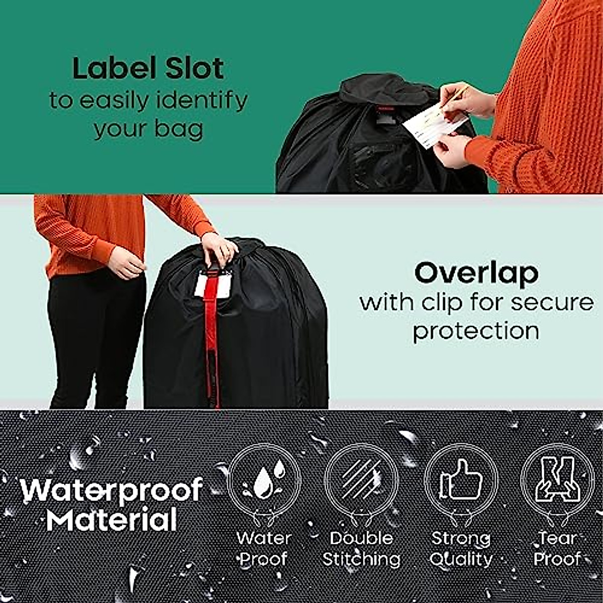 Reperkid Large Double Stroller Bag for Airplane Travel – Stroller Bag, Stroller Travel Bag, Stroller Bag for Airplane – Jogging Stroller - Black Sizeable and Water-Resistant Stroller Travel Bag with Adjustable Carry Straps