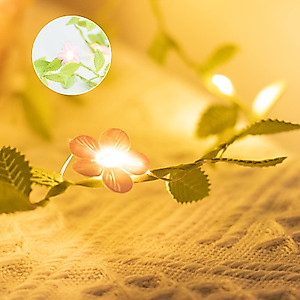 Vigdur 2 Packs Vine Lights - Tiny Leaf Ivy String Lights with 48 Cherry Blossom Lights Battery Powered Waterproof Fairy Light Indoor Outdoor for Bedroom Party Garden Wall Décor St. Patrick's Day