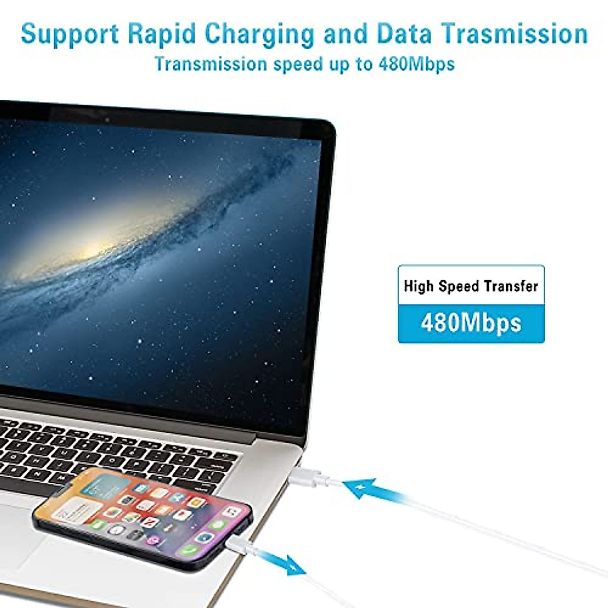 RCTech USB C to Lightning Cable 3Pack 3FT [MFi Certified] iPhone Fast Charger Cable USB-C Power Delivery Charging Cord for iPhone 13/12/12 PRO Max/12 Mini/11/11PRO/XS/Max/XR/X/8/8Plus/iPad, White