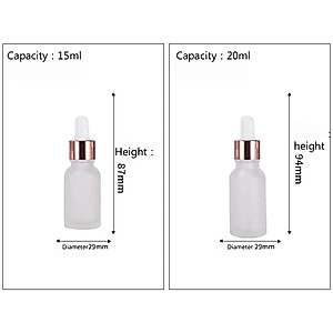 Travel Essential Oil Dropper Bottle - Transparent Frosting Glass Bottle Rubber Essence Cosmetics Dropper Bottles Portable Tincture Bottles With Dropper Empty Bottle Dropper (0.5oz/15ml 6 Pack)