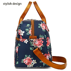 FlowFly Insulated Lunch Bag With Shoulder Strap for Women, Men, and Kids, Large and Reusable, Handle, Freezable Work and School Travel Tote and Meal Prep Organizer,Peony