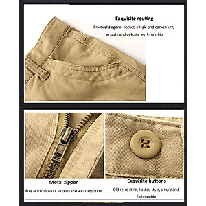 Lilychan Men's Lightweight Cargo Trouser Hiking Pants Army Combat Work Pants Casual Pants with 6 Pocket (38, Khaki)