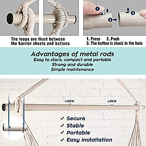 Chihee Hammock Chair Relax Hanging Chair Cotton Woven Soft Seat for Superior Comfort Durability Elegant Tassels Creative Metal Strong Spreader Bar 3-Section Combination Detachable Easy to Install