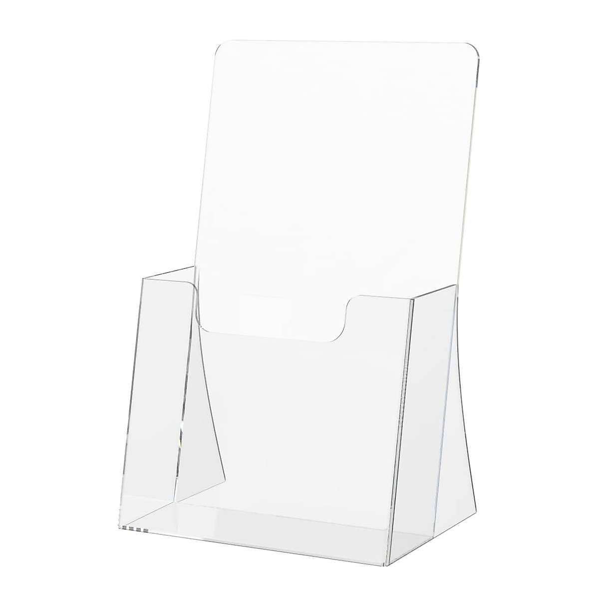 Marketing Holders 10 Pack 4.25" Brochure Holder Countertop Dispenser Holds Rack Cards Single Pocket Tri Fold Trade Show Pamphlet Bin for Waiting Rooms Gyms and Retail Shops Clear Acrylic