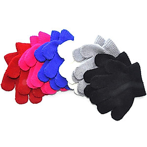 BaiX Toddler Winter Knitted Writing Gloves, Black - 1-3 Years