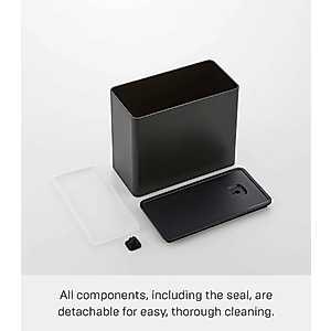 Yamazaki Home Airtight Canister, Vacuum Sealed Ground Coffee Storage Container | Polypropylene, One Size, Black