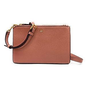 Tory Burch Double Zip Slim Crossbody (Pink moon)