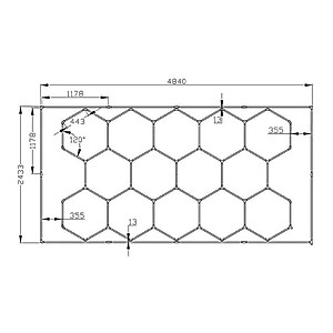 Hexagon LED Lights Wall Lights Detail Shop Gym Barber Shop Garage Lights (14 Hexagon with Border Light)