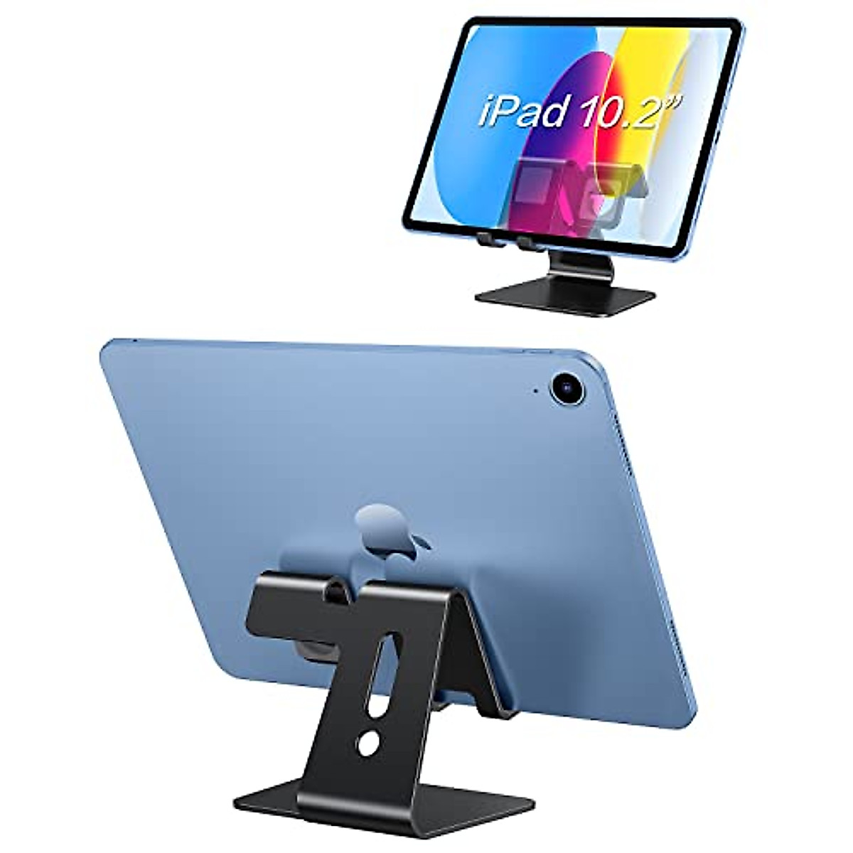 OMOTON Stand for Apple Watch - 2 in 1 Universal Desktop Stand Holder for iPhone 14 13 12 11 All Series and Apple Watch Series 8/SE2/7/6/SE/5/4/3/2 (Both 38mm/40mm/41mm/42mm/44mm/45mm) (Black)