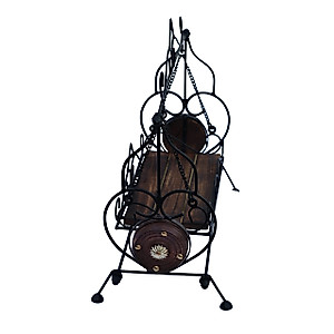 CRAFTCASTLE Wooden Antique Wrought Iron Krishna Jhula, Laddu Gopal Jhula - for Home and Office (Pack of 1)