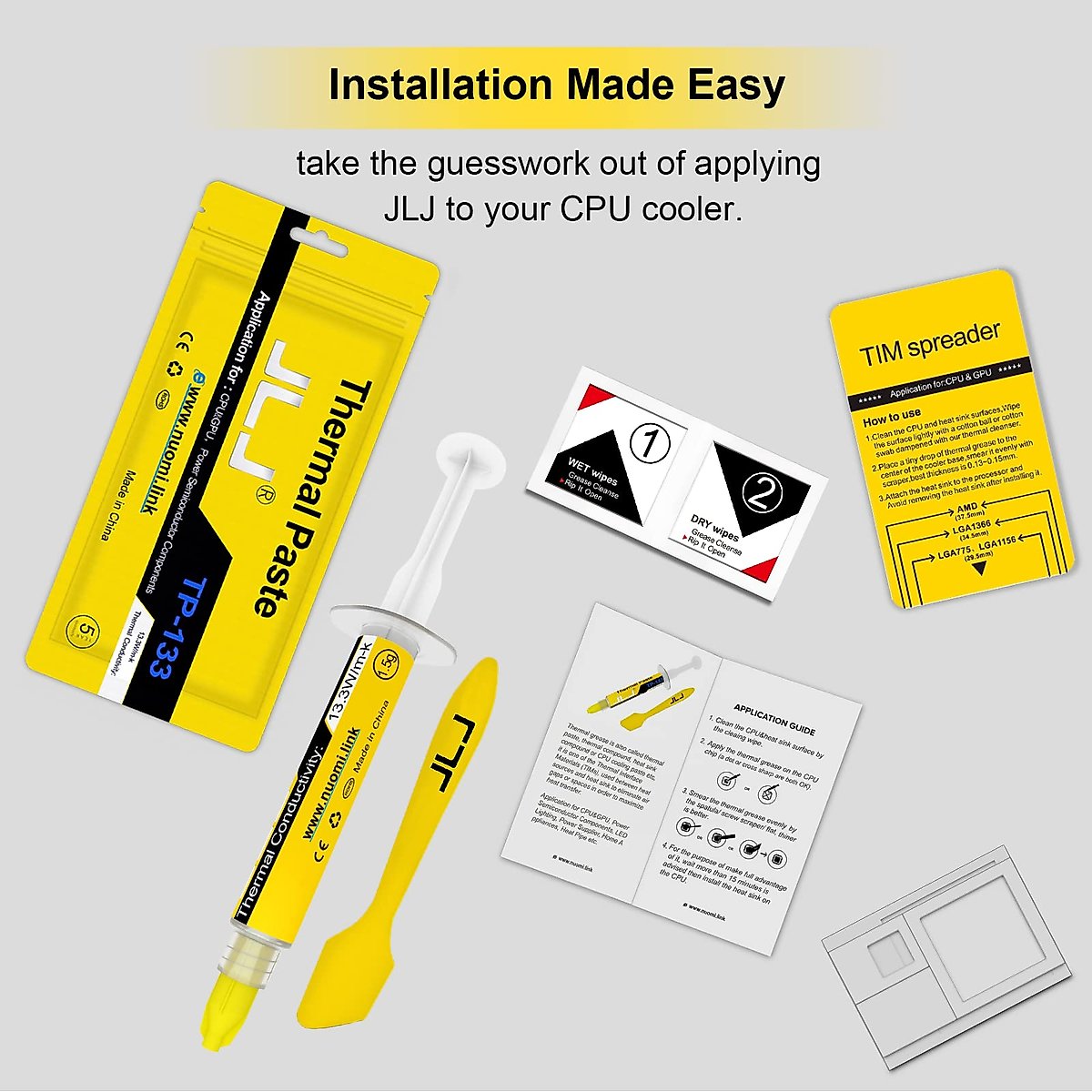 JLJ Thermal Paste 1.5g CPU Thermal Paste Silicon Grease Compound CPU Paste Heatsink Based High Performance Thermal Paste CPU Thermal Paste