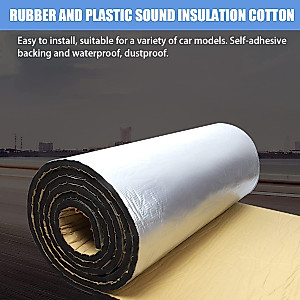 AUCELI Car Sound Deadening Mat, 197 mil (5mm) 5.4 sqft Automotive Foam Sound Deadener, Heat Insulation and Vibration Dampening Material, Noise Barrier Muffler for Vehicle Hood, Trunk, Door, Roof