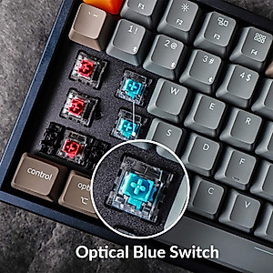 Keychron K4 RGB Bluetooth Mechanical Keyboard, Wired USB C Gaming Keyboard with Optical Blue Switch N-Key Rollover, Compact 100 Keys Computer Keyboard for Mac Windows PC Gamer - Version 2