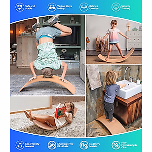 Balance Board Kids, 35 Inches Wobble Board for Kids Toddlers, Open Ended Montessori Waldorf Learning Toy, Gifts for 3 4 5 6 7 8 Year Old Boys Girls Kids Birthday & Christmas Stocking Stuffers