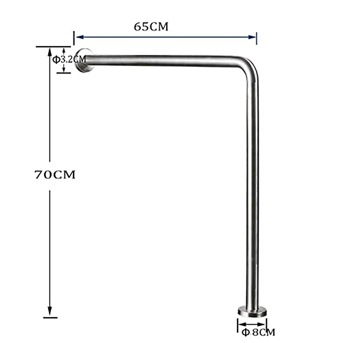 HAIZHEN Bathroom Handicap Rails Grab Bar, L Shape Stainless Steel Toilet Support Rail,Shower Assist Aid Handrails Hand Grips for Elderly/Disabled / Children/Pregant Women