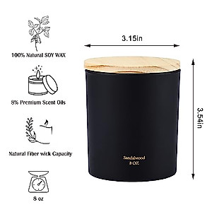 Fixwal 2 Pack Scented Candles for Home, 16oz Natural Soy Candles Gifts for Men&Women, Scented Aromatherapy Candles Soy Wax Glass Jar Candles