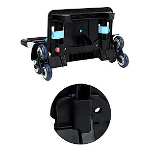 Kokiya Backpack Hand Truck Backpack Trolley Compact, Aluminum Alloy, Portable, Wheeled Hand Trolley Wheeled Cart for Travel Office, 6 Wheels Blue