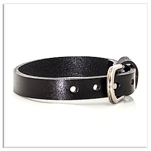 Xusamss Fashion Simple Alloy Buckle Bangle Leather Wristhand Bracelet,6"-8" Wrist