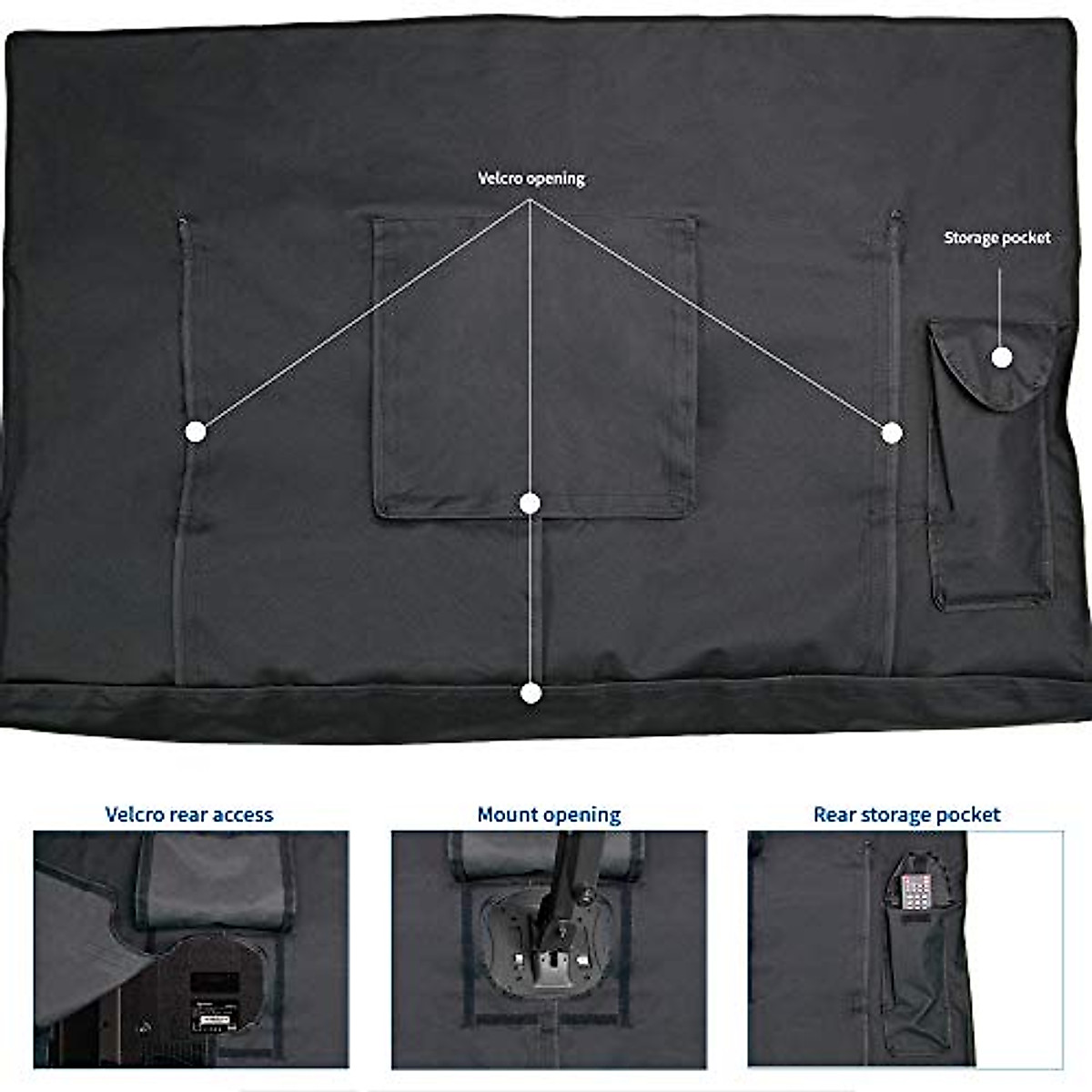 VIVO Flat Screen TV Cover Protector for 50 to 52 inch Screens, Universal, Outdoor, Weatherproof, Water Resistant, COVER-TV050B