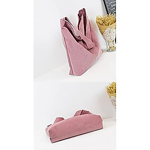 Danling&Unique Women/Girls Corduroy Large Capacity Tote Bag Shoulder Bag Fashion Hobo Bag Casual Shopping Bag Handbag black