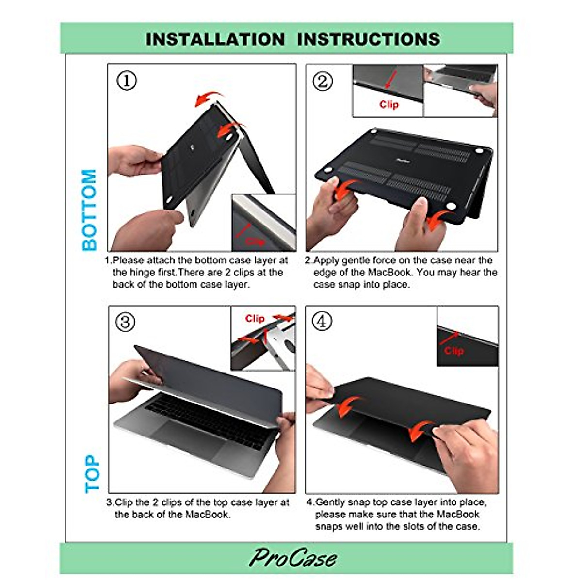 ProCase MacBook Pro 13 Case 2019 2018 2017 2016 Release A2159 A1989 A1706 A1708, Hard Case Shell Cover and Keyboard Skin Cover for MacBook Pro 13 Inch with/Without Touch Bar -Darkblue