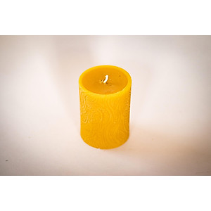 BeeTheLight Beeswax Pillar Candle - 100% Pure Bees Wax - Choose Your Size and Color - 24 Hour Burn Time - 2x3 - Unscented - Natural Light Honey Scent (Natural Yellow, Small)