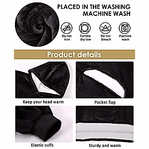 Blanket Hoodie Oversize Huge Hooded Blanket Sweatshirt with Deep Pockets and Elastic Sleeves, Women's Men's Fleece Lamb Fleece Soft Warm Comfortable Blanket Jacket Sweater Gift Adult Youth One Size