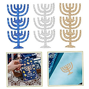 NOLITOY Jewish Holiday Party Supplies 100 Pcs Hanukkah Decoration Metal Non-Woven Fabric Wreath Jewish Hanukkah Decorations
