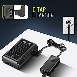 OTREST 6600mAh V Mount Battery, BP-95W 14.8V 95Wh Rechargeable Li ion Battery with D Tap Output Charger and Cable for Video Broadcast LED Light Compatible with Sony BMPCC Camera Camcorder