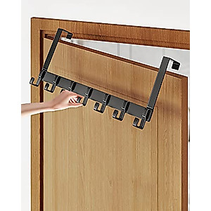 KitchLife Over The Door Hooks Hanger with Extra Long Arms for Easy Use by Women - Bathroom Accessories and Towel Rack Organization - 1 Pack, White, DH-LW4