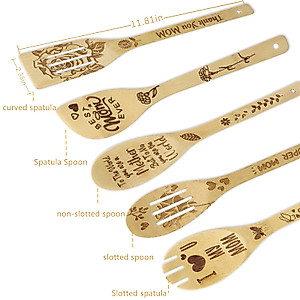 Personalized Mother’s Day Gifts for Mom From Daughter Son - Mom Birthday Gifts Women Christmas Gifts - Wooden Cooking Spoons with Funny Apron Kitchen Cooking Gift Set
