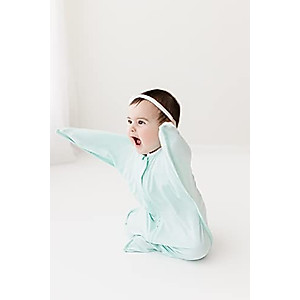 Transition Swaddle - Baby Wearable Blanket - Baby Sleep Sack with 2-Way Zipper - 95% Bamboo Viscose Fiber/5% Spandex - TOG 0.5 - Cozy Sleep Wrap designed by a pediatric (Soft Mint, Medium 6-12 Month)