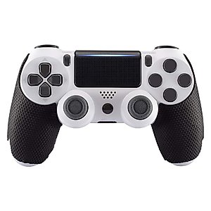 eXtremeRate Black Anti-Skid Sweat-Absorbent Controller Grips for PS4 Controller, Professional Textured Soft Rubber Handle Grips for PS4 Slim Pro Controller - Improve The Grip and Comfort