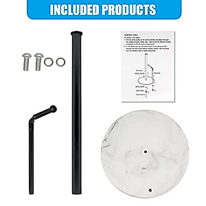 Marble Weighted Paper Towel Holder,Freestanding Black Paper Towel Roll Holder with Tension Arm-for Kitchen Bathroom Countertop,Standard or Jumbo-Sized Roll Holder