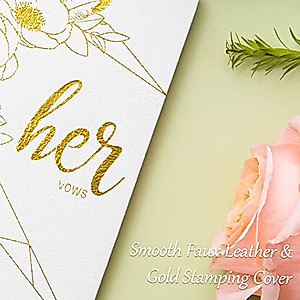 COFICE Vow Books for Wedding, His and Hers Marriage Vows to Remember Renewal Brides Journal, Leather Hardcover Booklet Keepsake, Bridal Shower Gift, Set of 2,White & Navy Blue