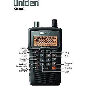 Uniden Bearcat SR30C, 500-Channel Compact Handheld Scanner, Close Call RF Capture, Turbo Search, PC programable, NASCAR, Racing, Aviation, Marine, Railroad, and Non-Digital Police, Fire, Public Safety